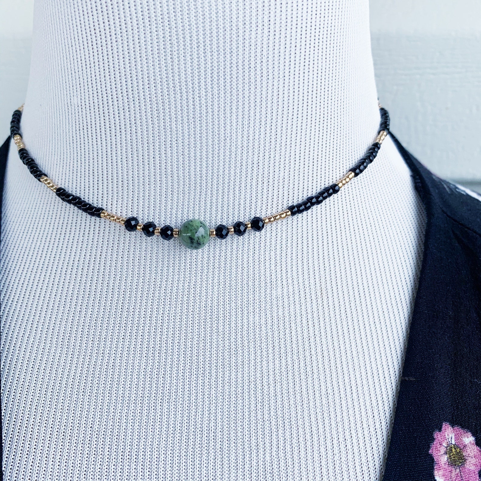 Jade Necklace Jade Choker Necklace Beaded Choker Necklace | Etsy