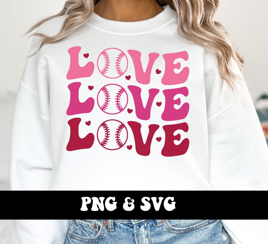 Baseball Valentine's Day PNG SVG, Valentine's Day Sports Baseball Png ...