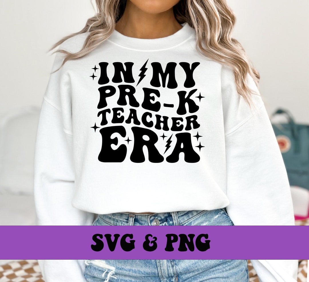 In My Pre-k Teacher Era SVG and PNG Groovy Retro Svg Pre-kindergarten ...