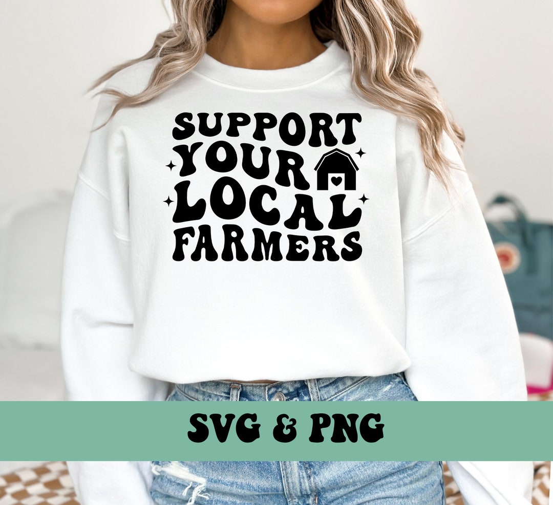 Support Your Local Farmers SVG and PNG, Groovy Retro Farmers Market ...
