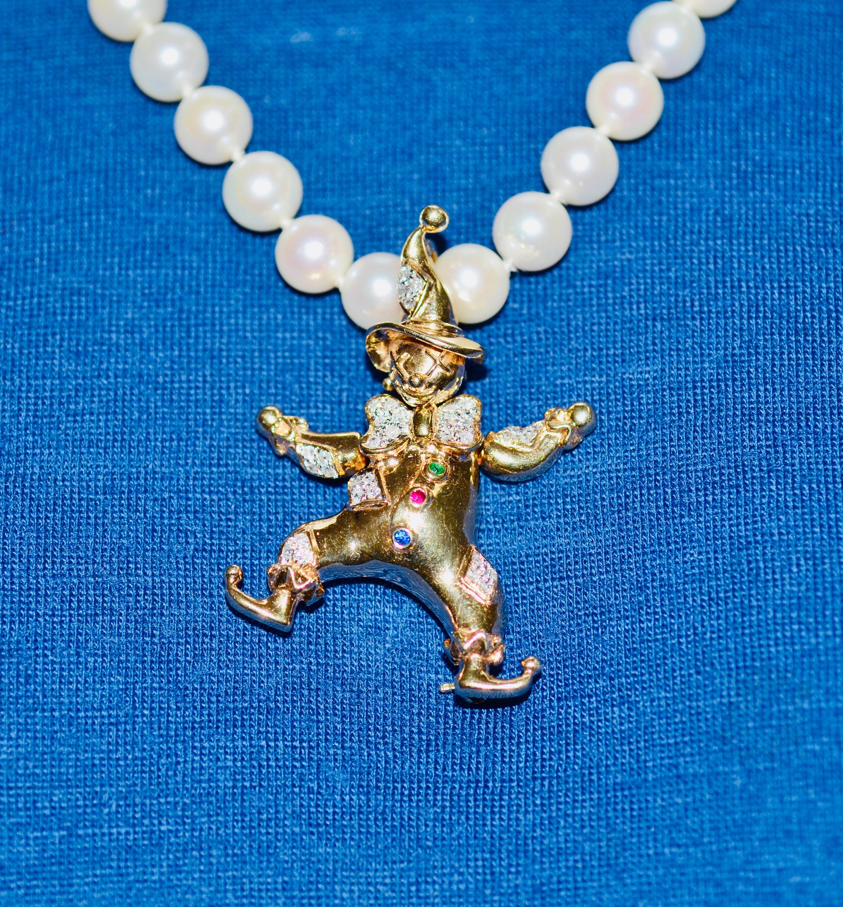 Vintage Dancing Jester Charm Pearl Enhancer 14K Yellow Gold - Etsy