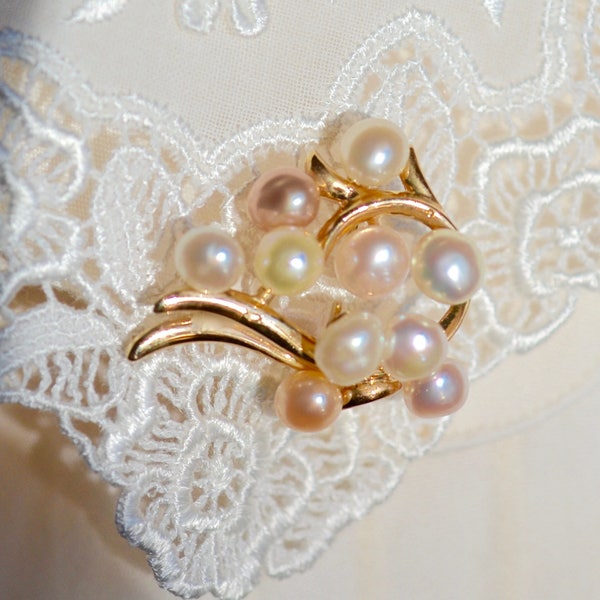 Gold Pearl Brooch - Etsy
