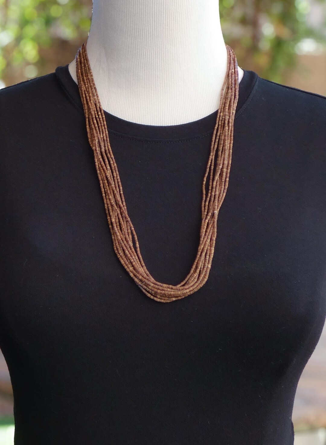 Native American Vintage Santo Domingo Layered Necklace Olivella Shell ...