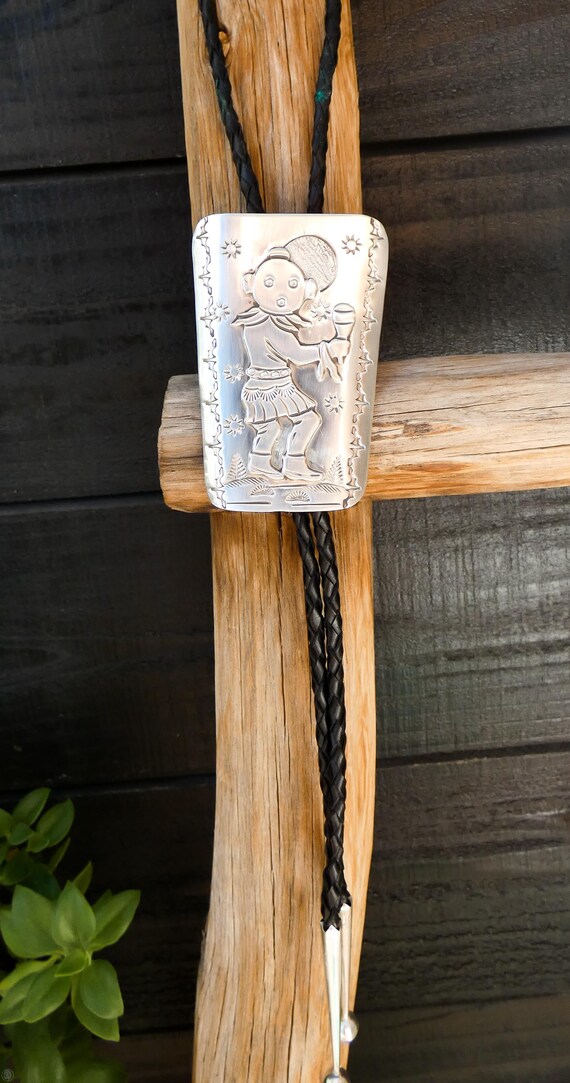 X Large Navajo Bolo Tie: Native American Sterling Sil… - Gem