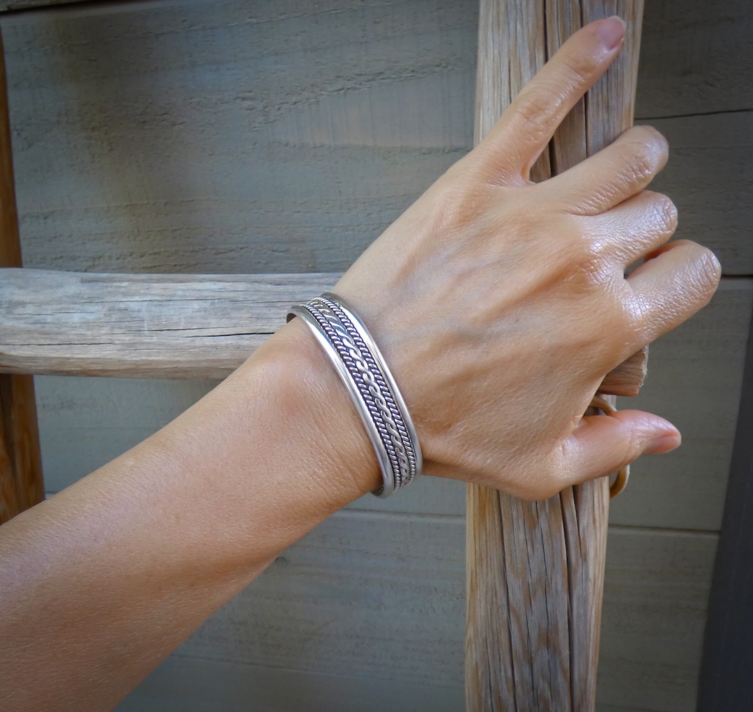Verna Tahe Navajo Sterling Silver Twist Wire Cuff Bracelet - Etsy