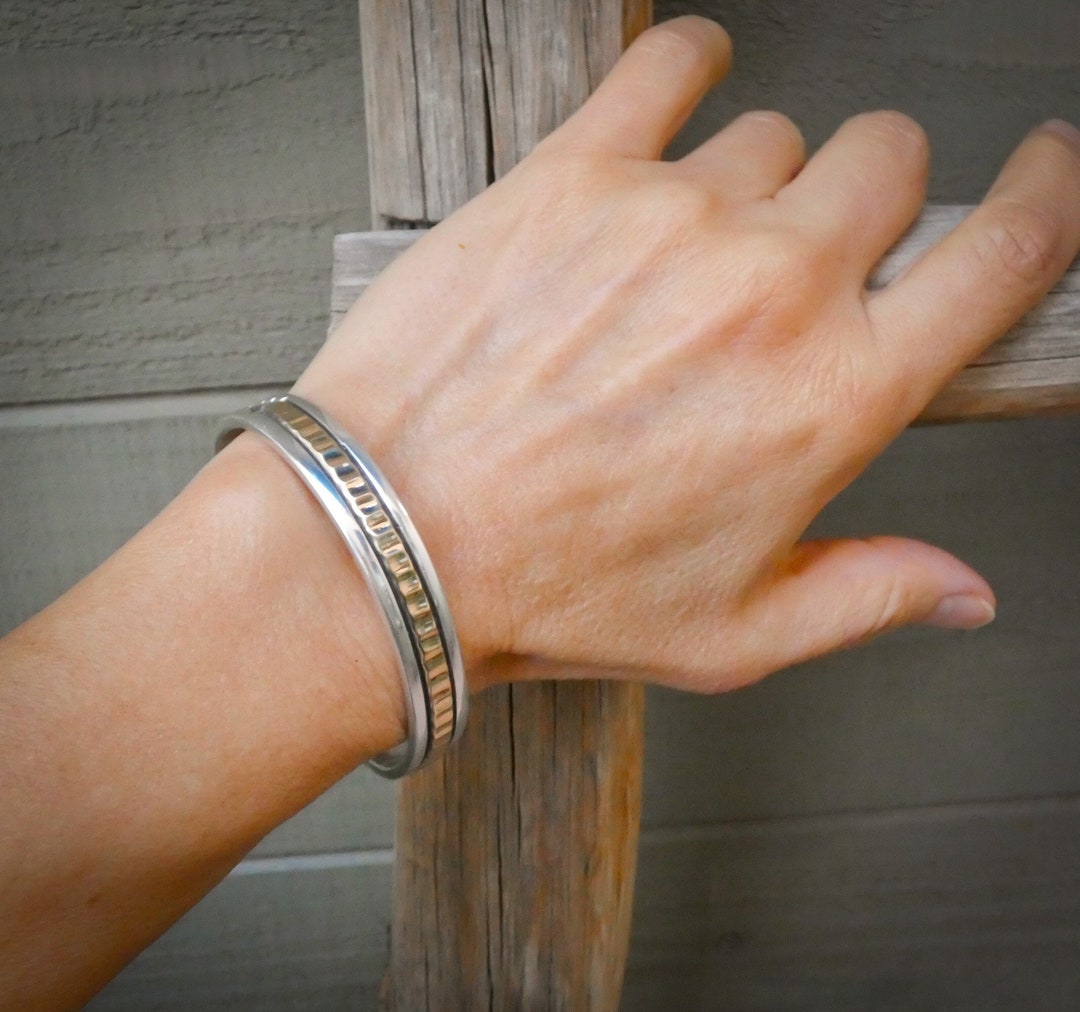 Native American Apache 14K Gold & Sterling Silver Cuff Bracelet by Marc ...