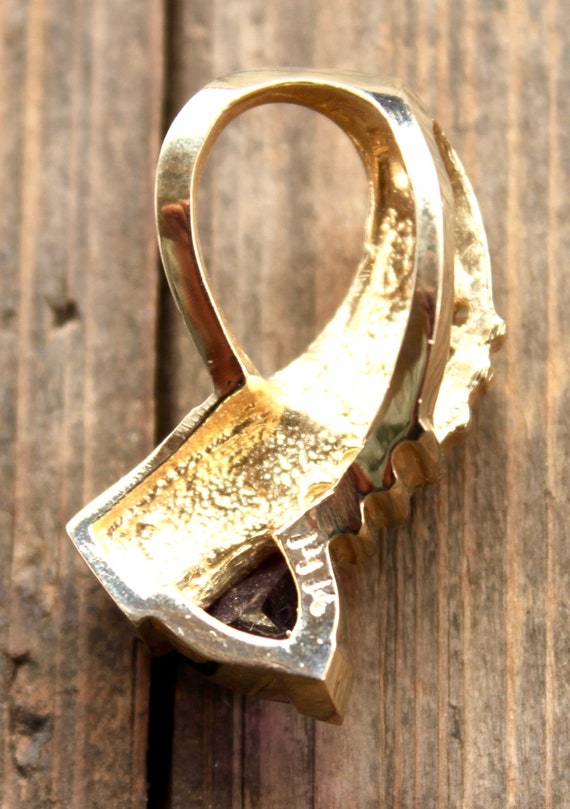 Native American, Navajo 14K Gold Vintage 6 Diamond Na… - Gem