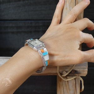 Native American Handmade Vintage Navajo Sterling Multi Stone Ladies ...