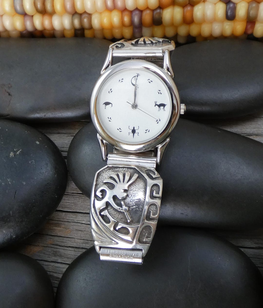 Men's Native American Navajo 925 Sterling Silver Kokopelli Watch Band ...