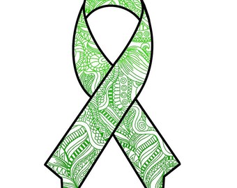 Cancer Ribbon Sticker, Cancer Ribbon Decal, Custom Cancer Ribbon ...