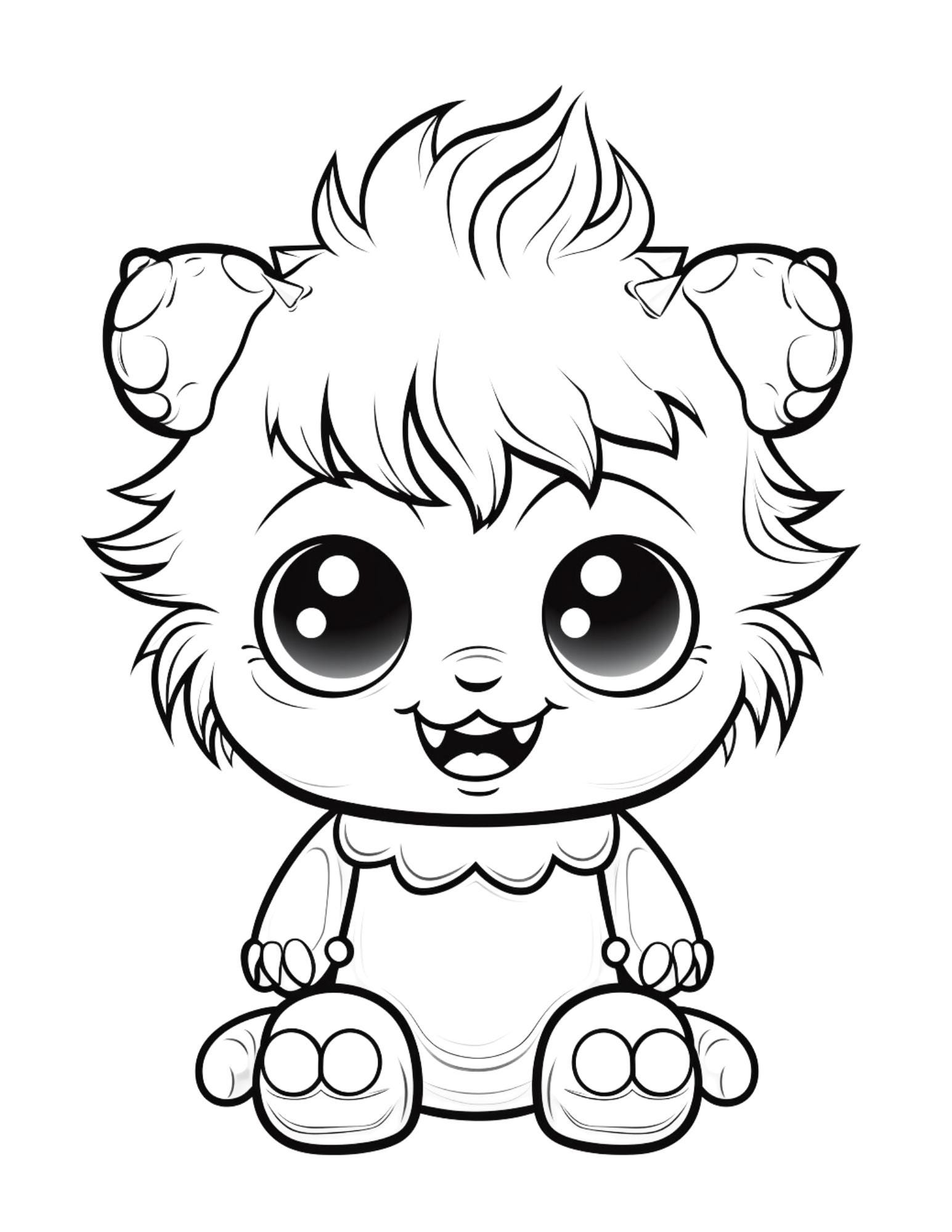 Cute Monster Colouring Pages - Etsy