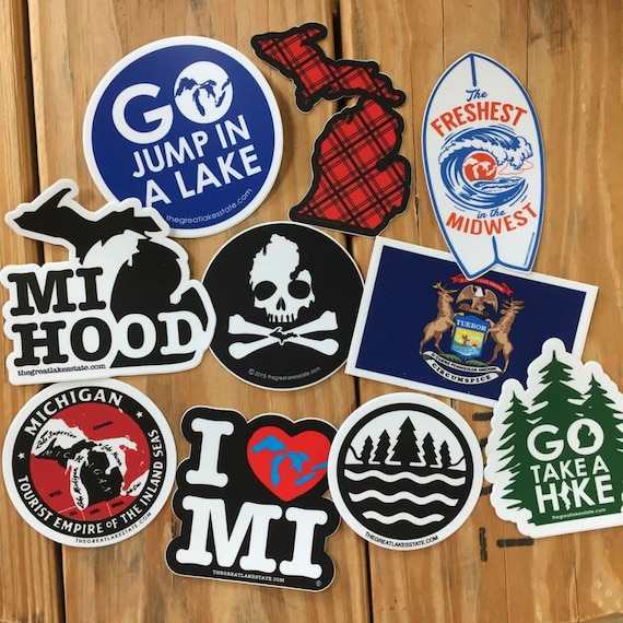 MICHIGAN STICKER BUNDLE of 10 - Etsy