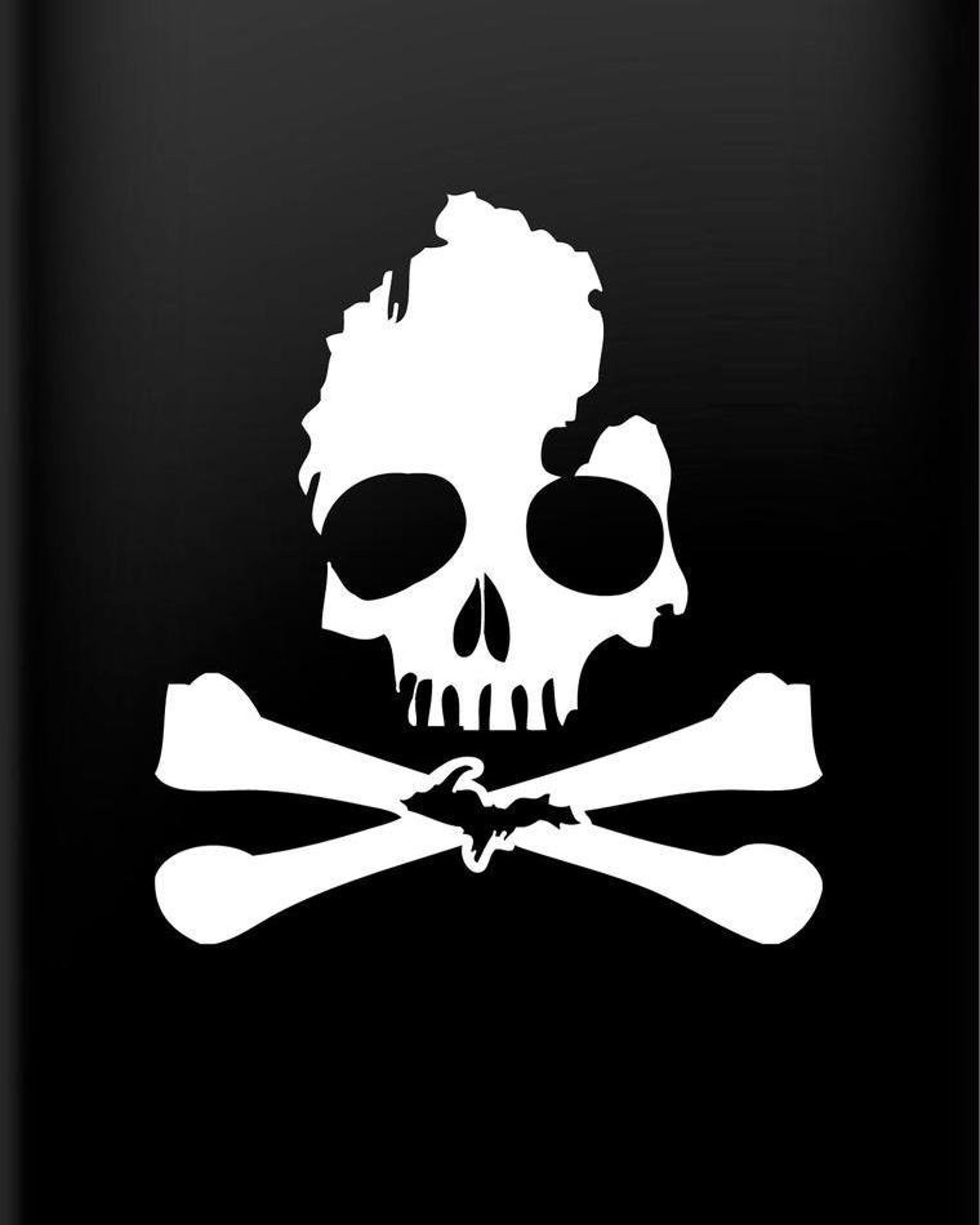 MI Skull & Bones Extra Large Vinyl Decal Sticker - Etsy