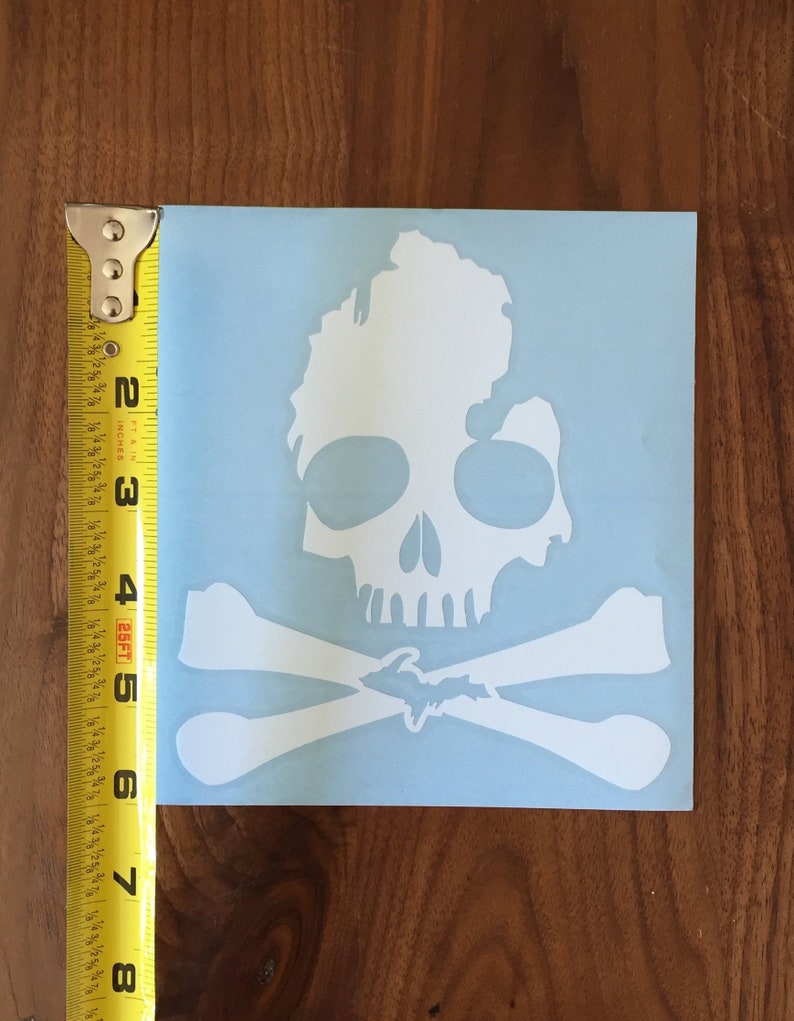 MI Skull & Bones Extra Large Vinyl Decal Sticker - Etsy