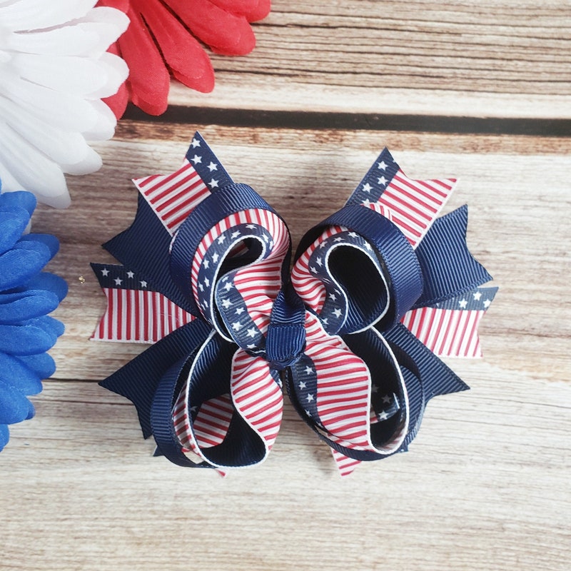 Flag Hair Bow - Etsy