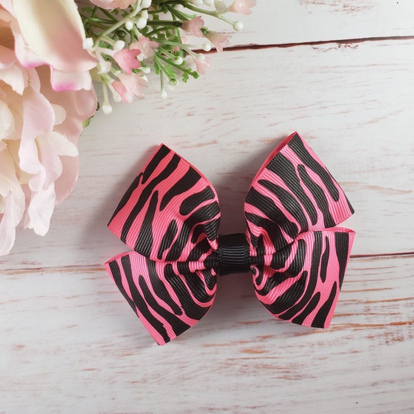 Zebra Hair Bow - Etsy