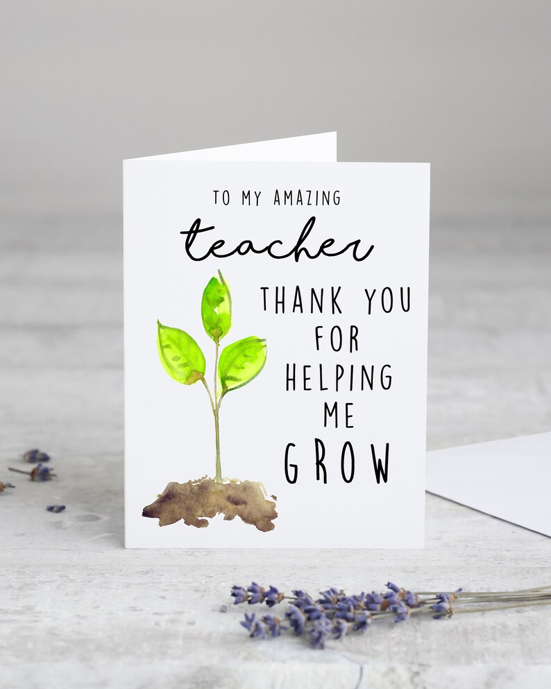 Thank You for Helping Me Grow Teacher Appreciation Cardbest - Etsy