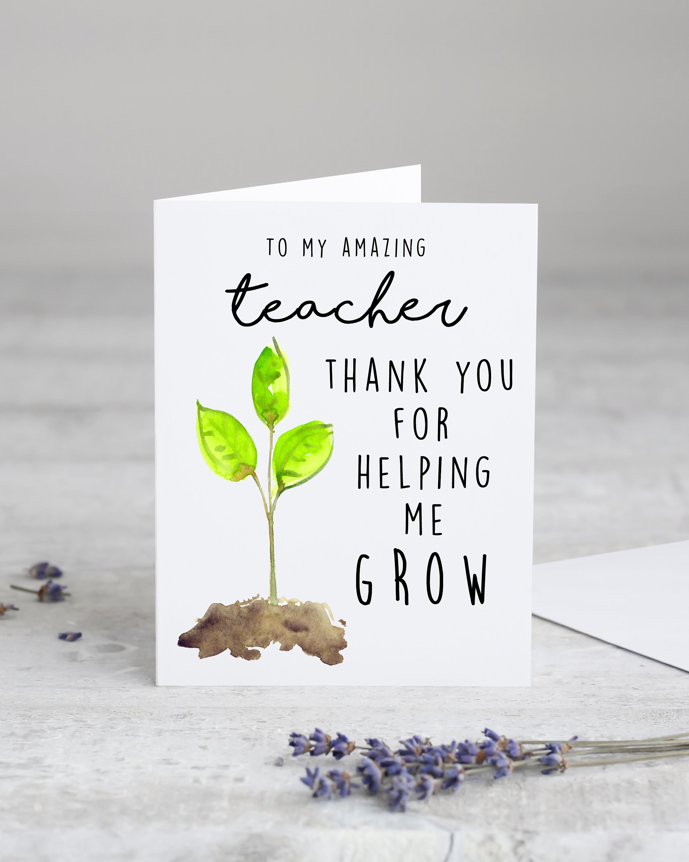Thank You for Helping Me Grow Teacher Appreciation Cardbest - Etsy