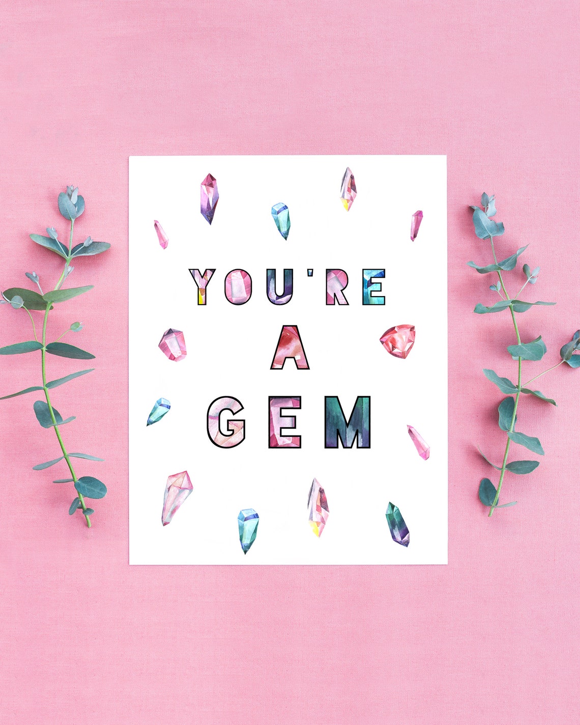 You're A Gem Greeting Card Crystal Greeting Card Quartz - Etsy