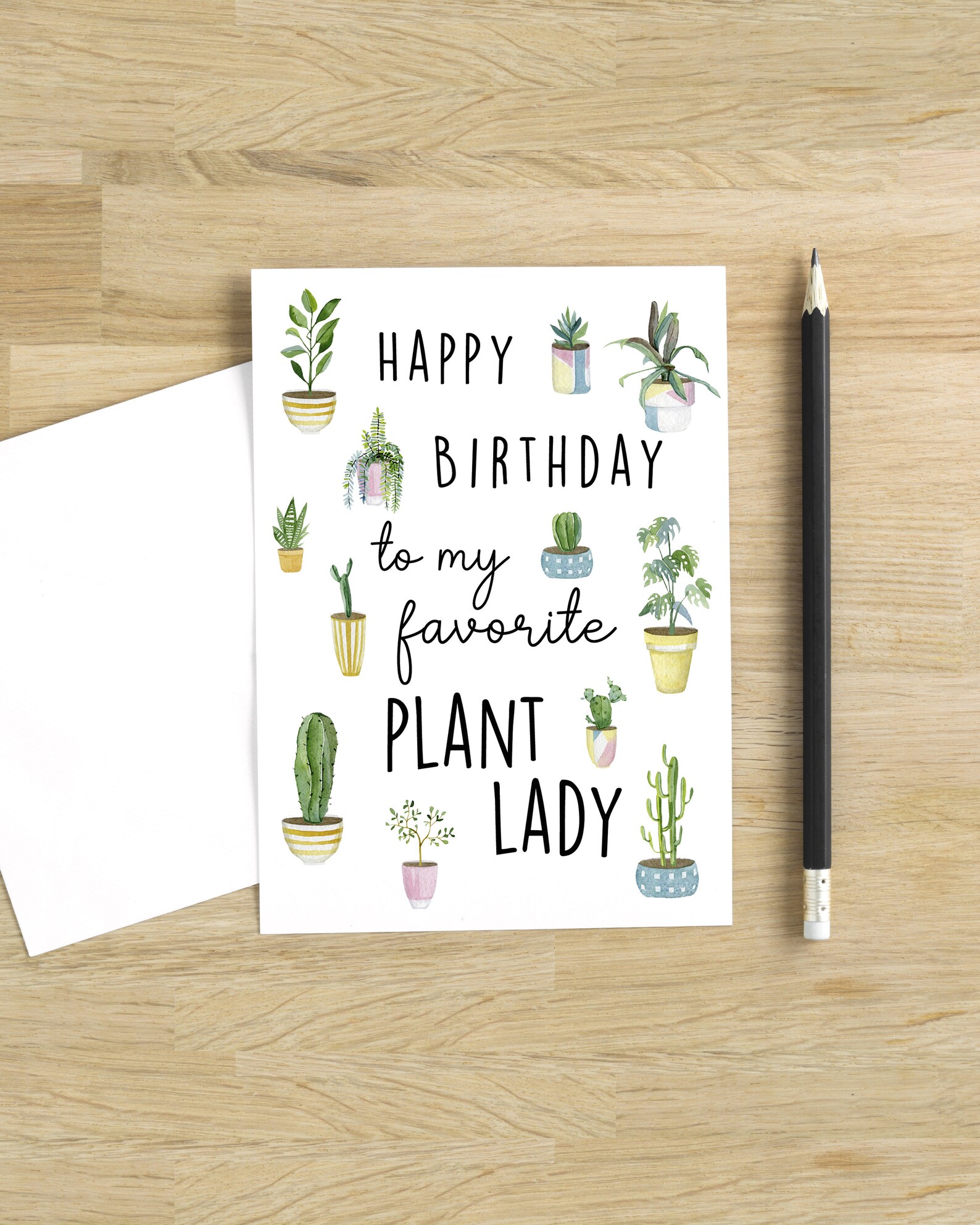 Happy Birthday to My Favorite Plant Lady Greeting Card Plant | Etsy