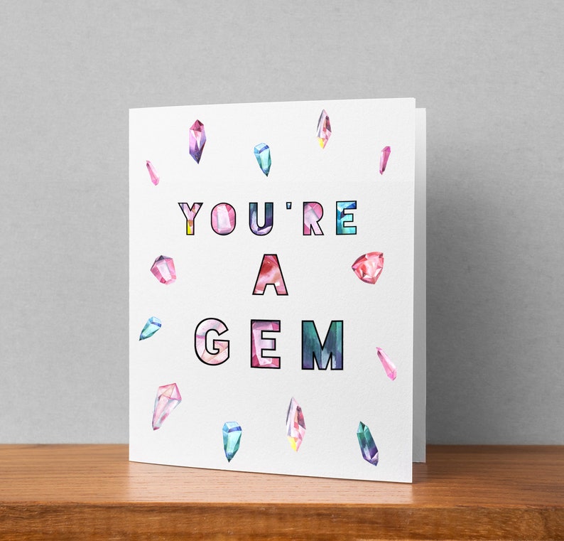 You're A Gem Greeting Card Crystal Greeting Card Quartz - Etsy