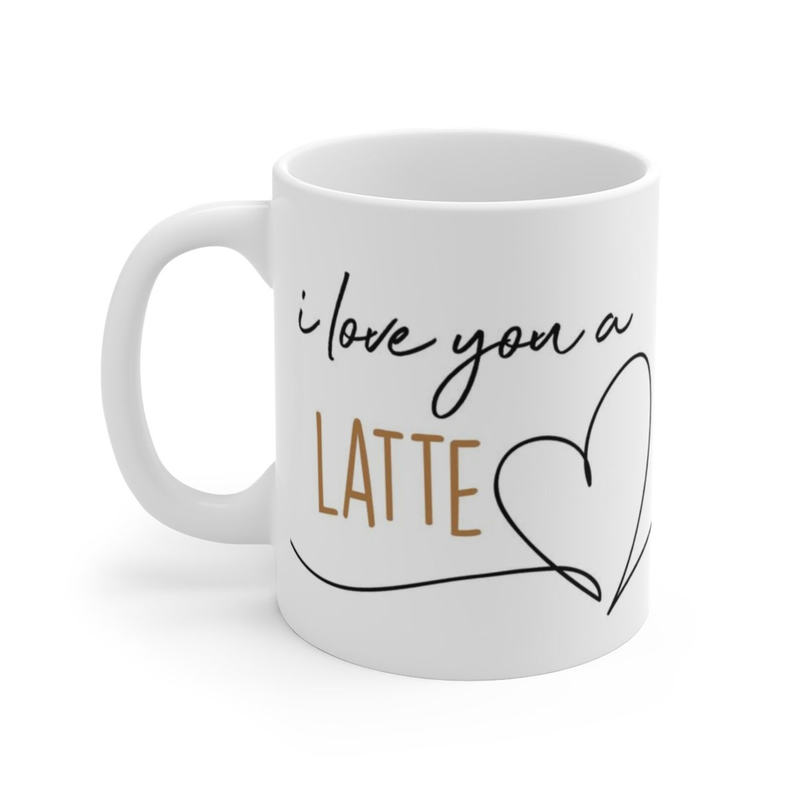 I Love You A Latte Valentine's Day Hearts White Ceramic | Etsy