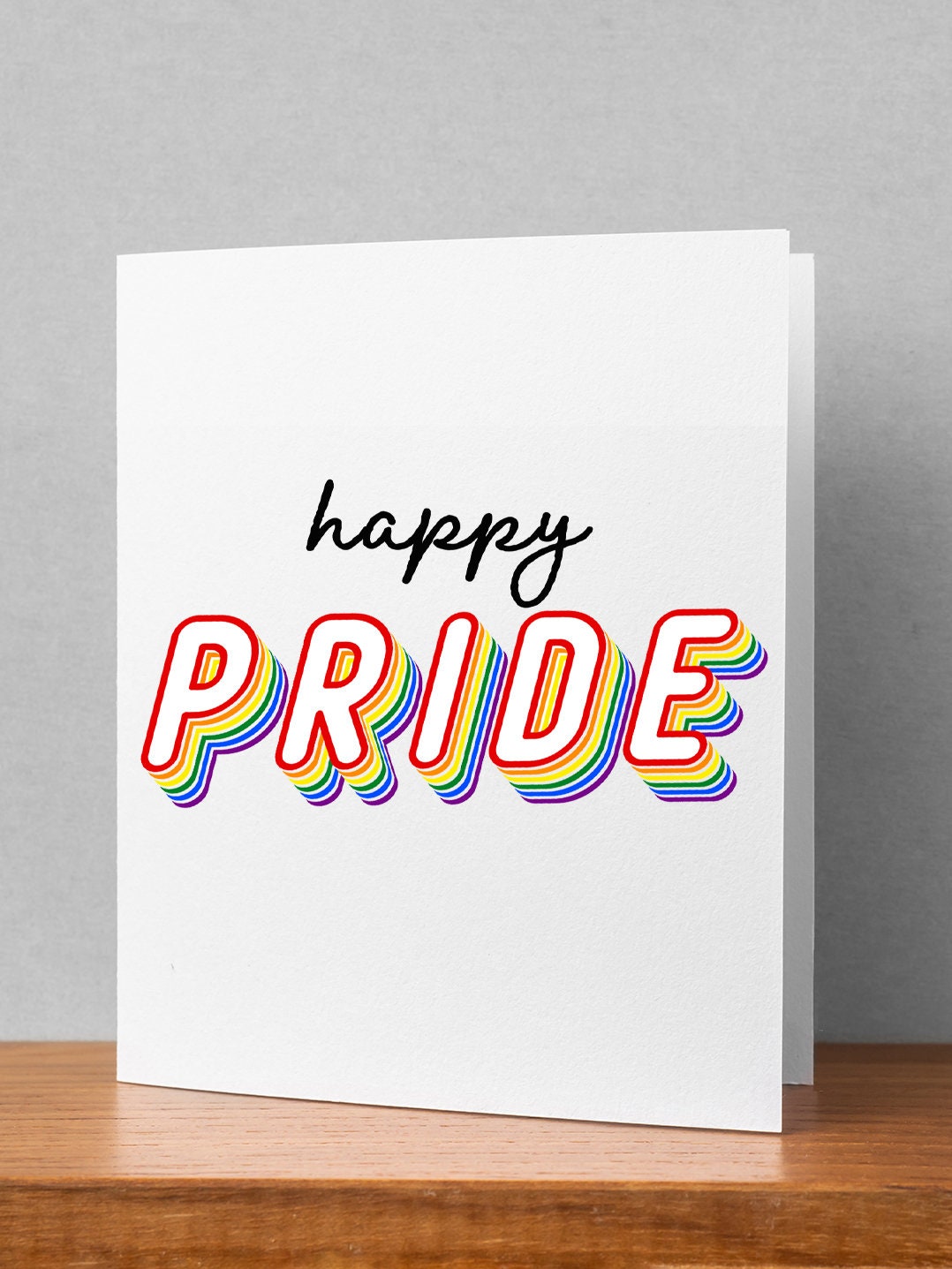 Happy Pride LGBTQ Rainbow Greeting Cardlgbtq Pride Cardgay | Etsy