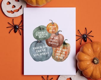 Happy Halloween Card Pumpkin - Etsy