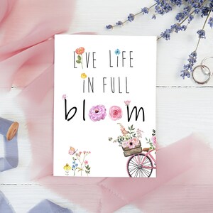 Live Life in Full Bloom Spring Greeting Card Set,gift for Friend,easter ...
