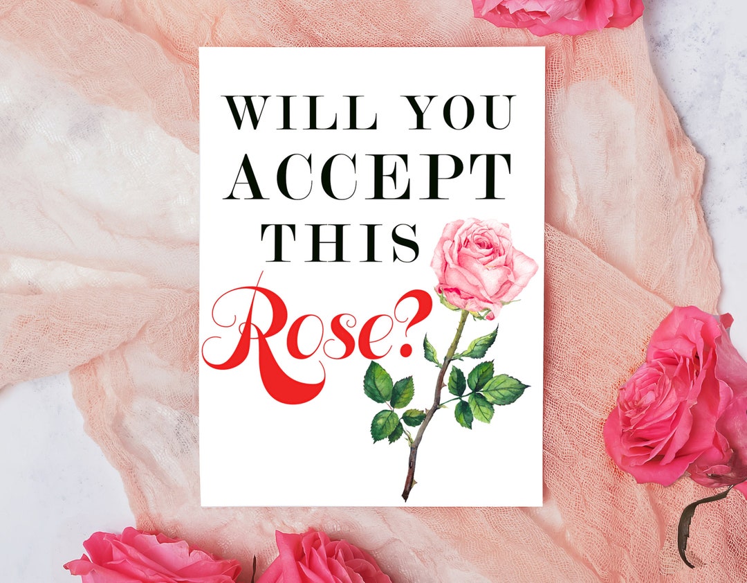 Will You Accept This Rose Bachelor Card Set,bachelorette Card for ...