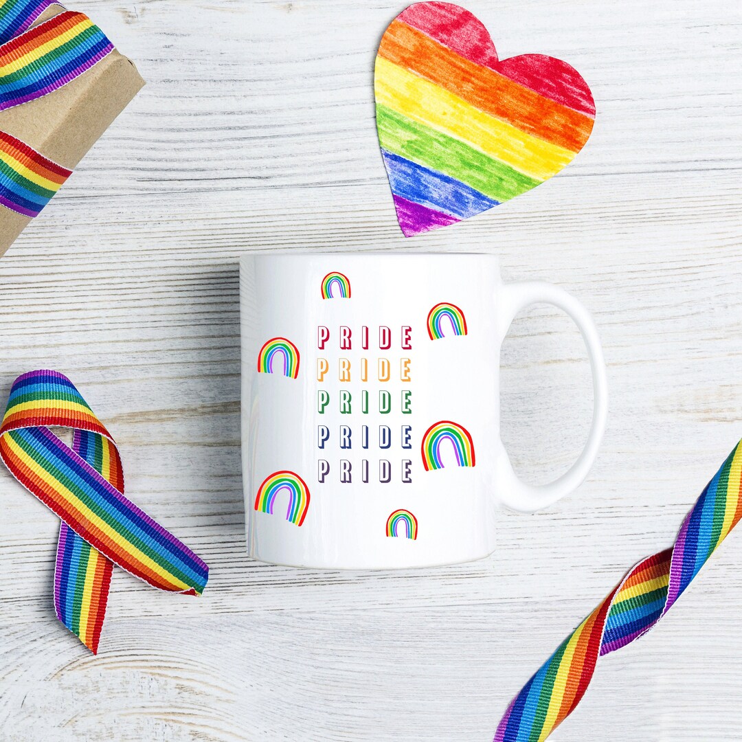 Rainbow Pride Coffee Mug: LGBTQ+ Pride Month Gift - Etsy
