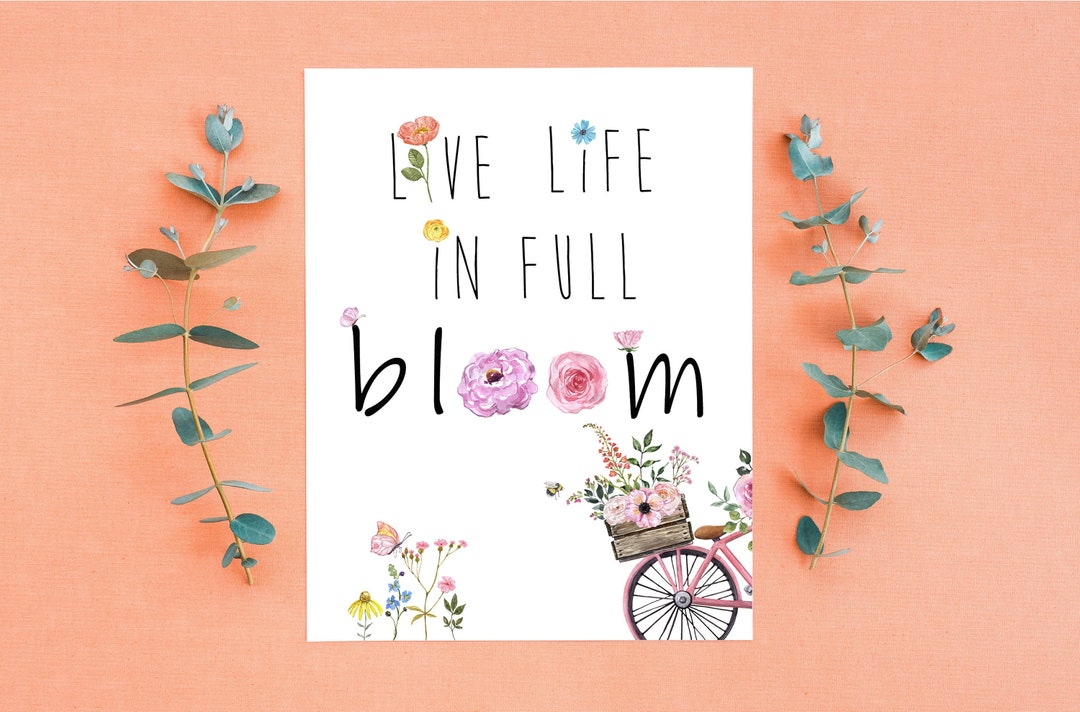 Live Life in Full Bloom Spring Greeting Card Set,gift for Friend,easter ...
