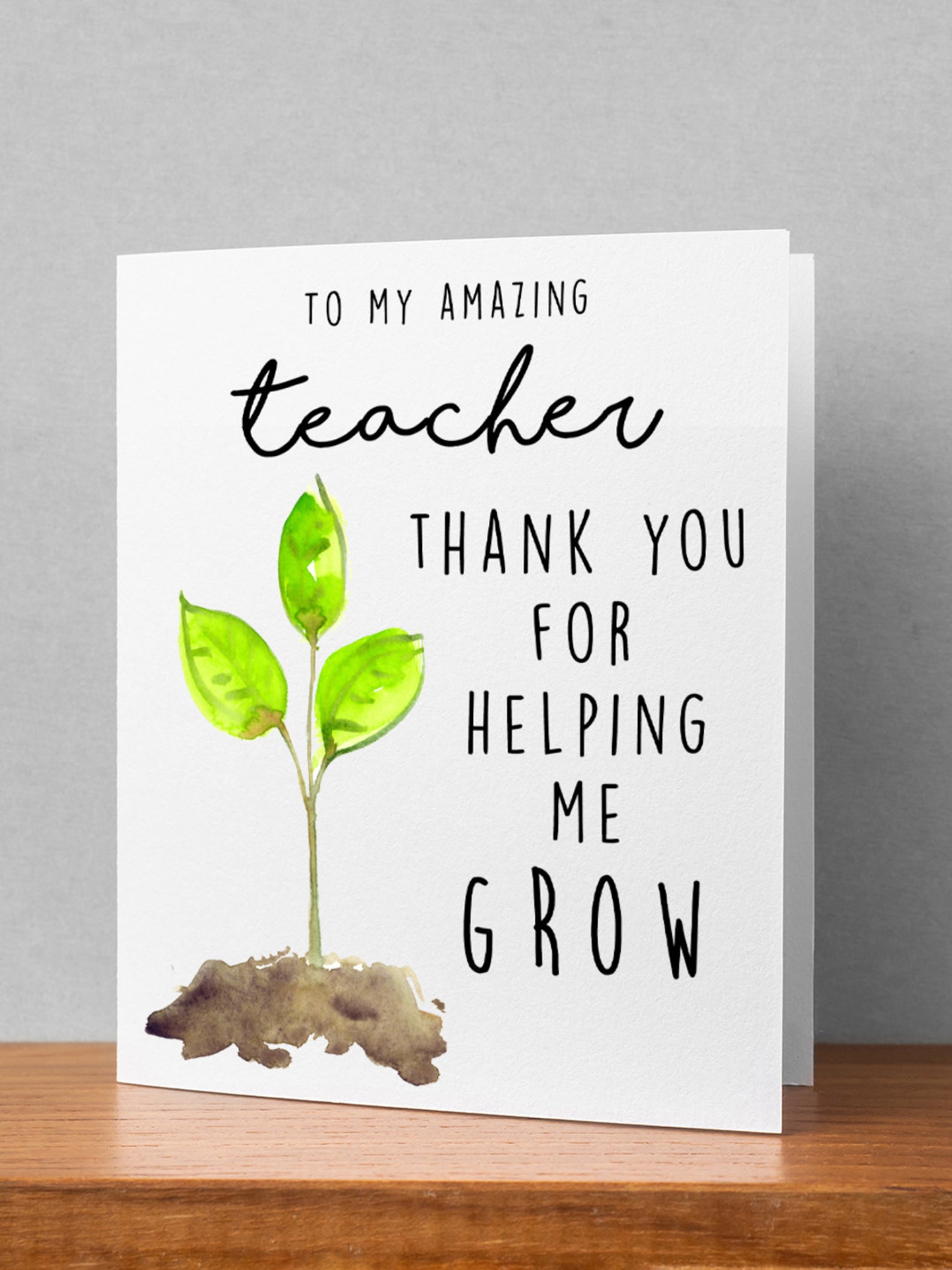 Thank You for Helping Me Grow Teacher Appreciation Cardbest - Etsy