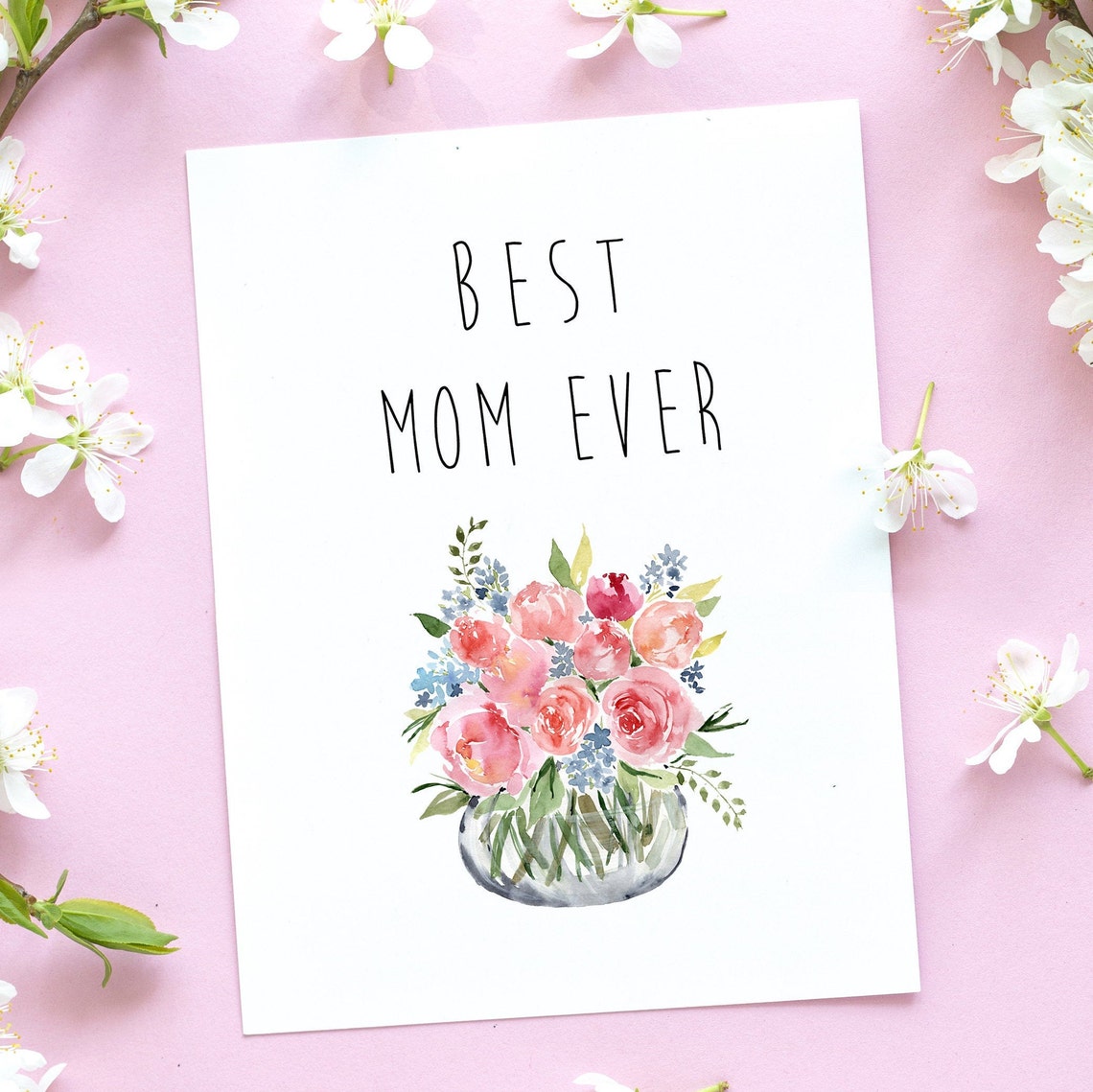Best Mom Ever Mother's Day Card,happy Mother's Day Blank Card,mum Day ...
