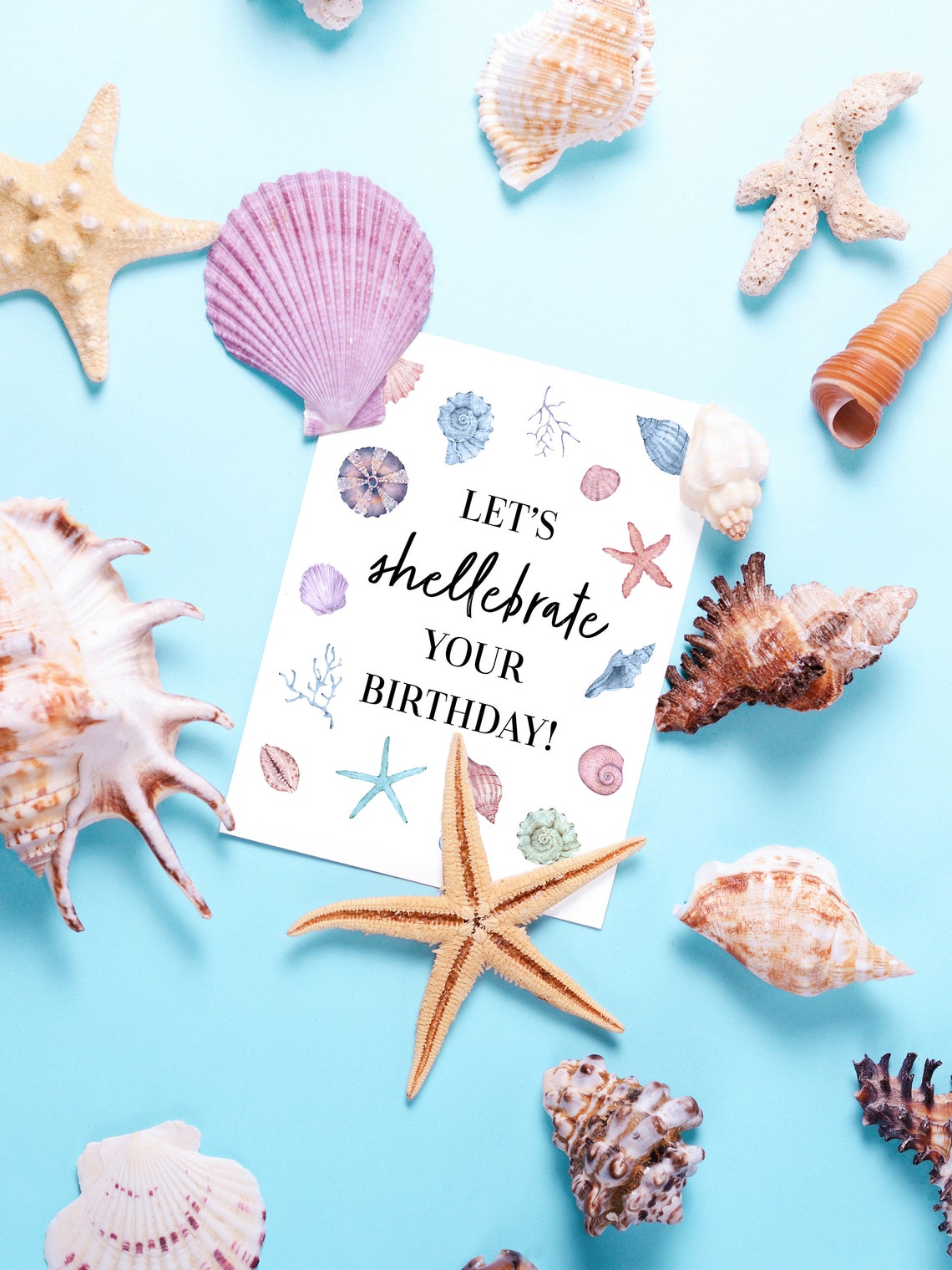 Happy Birthday Shell Beach Greeting Cardsea Shell Birthday | Etsy