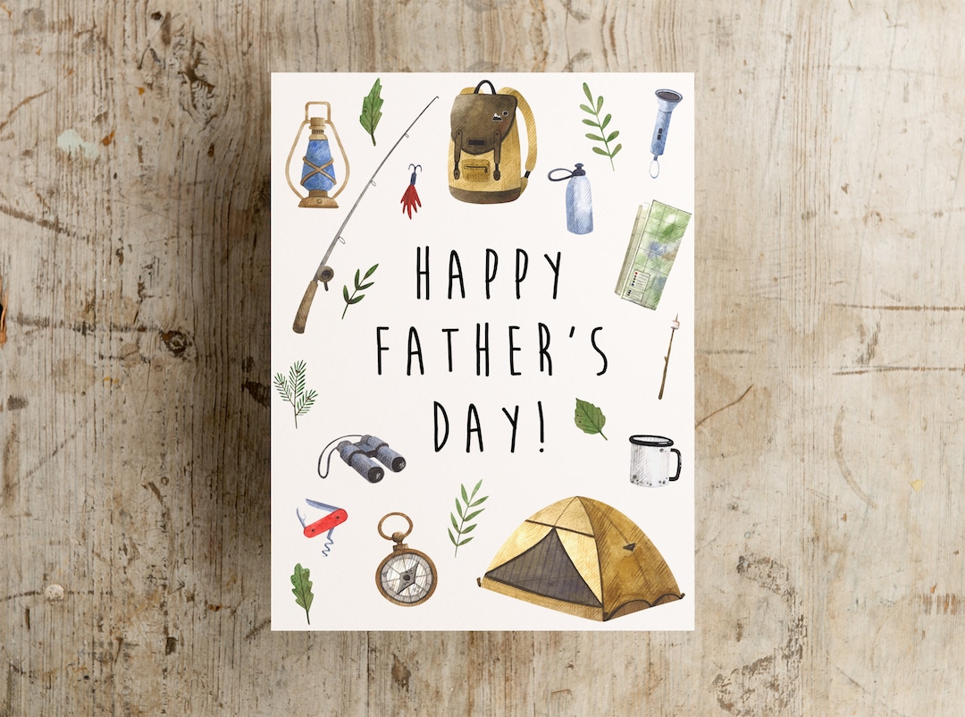 Camping Father's Day Card: Outdoorsman Dad, Blank Inside - Etsy