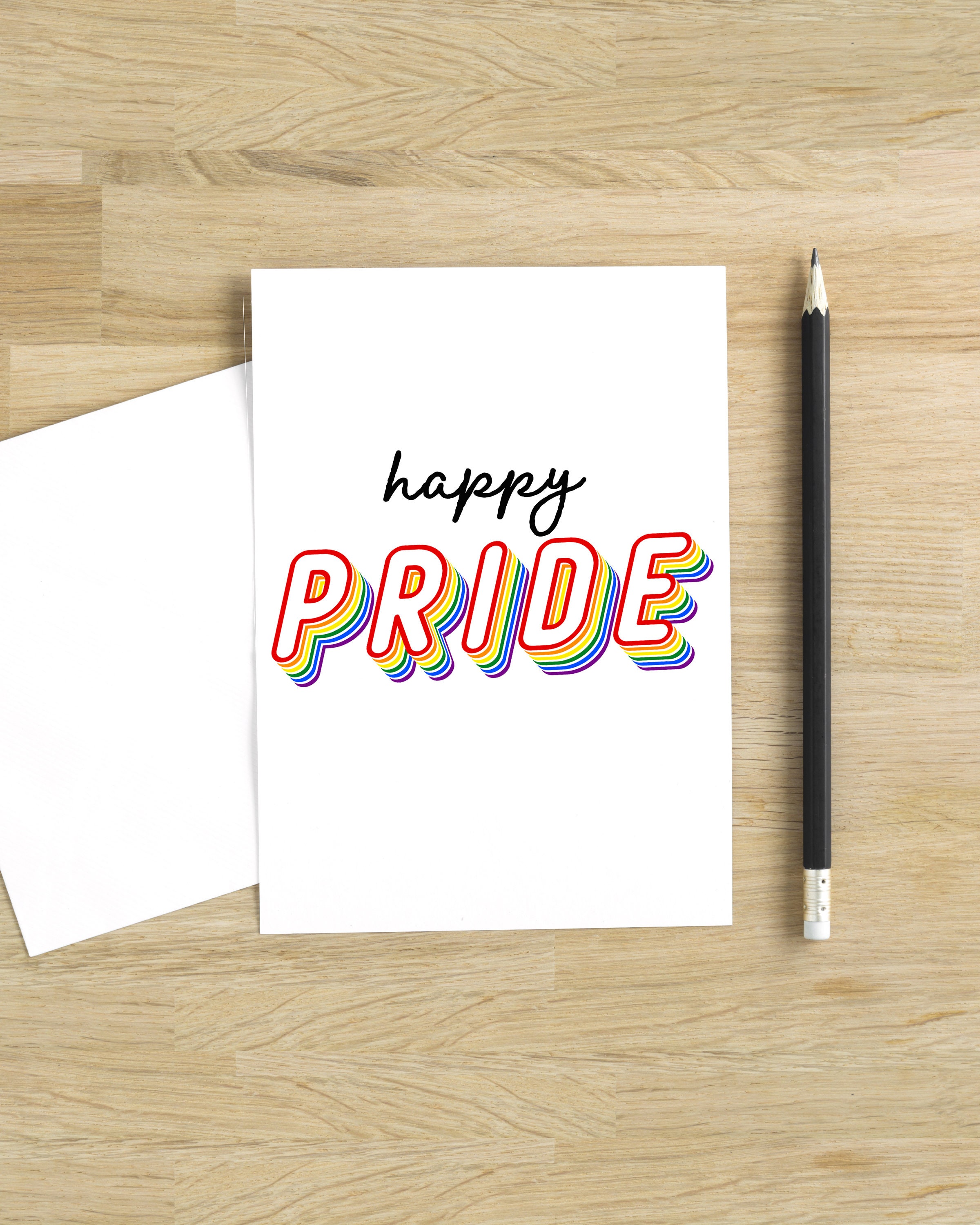Happy Pride LGBTQ Rainbow Greeting Cardlgbtq Pride Cardgay | Etsy