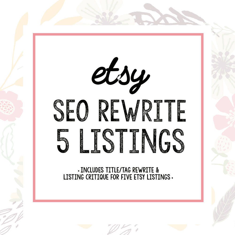 Etsy Seo 5 Etsy Listings Etsy Seo Rewrite Shop Improvements Listing