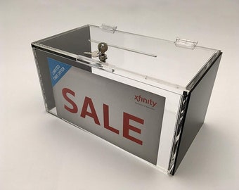 Acrylic Donation Box With Sign Holder Lock and Key - Etsy