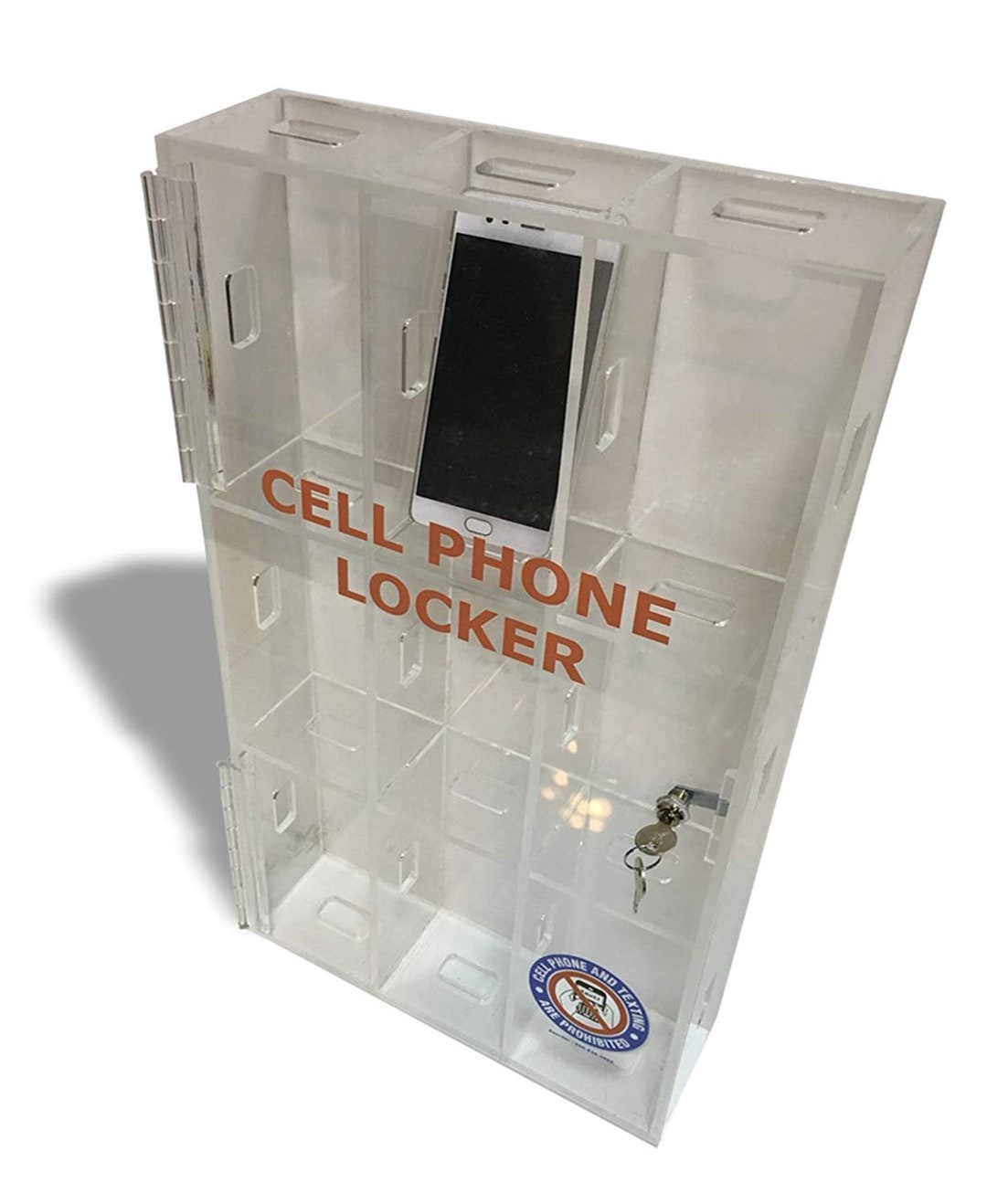 Wall Mounted Single Door Cell Phone Locker With Two Keys- Clear Acrylic ...
