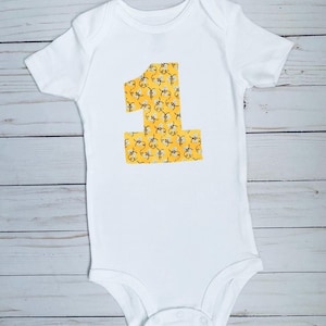 Bee-day Baby's First Birthday Bumble Bee Number One Top Bodysuit Girls ...