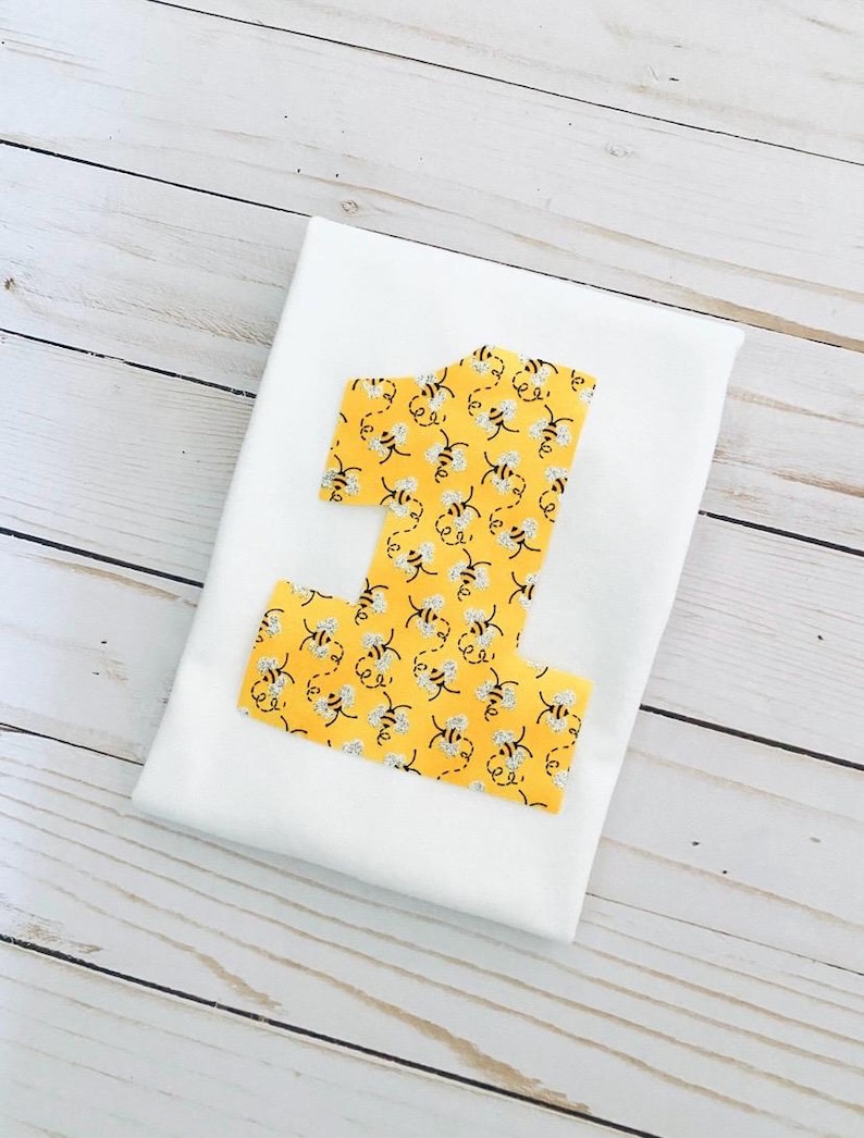Bee-day Baby's First Birthday Bumble Bee Number One Top Bodysuit Girls ...