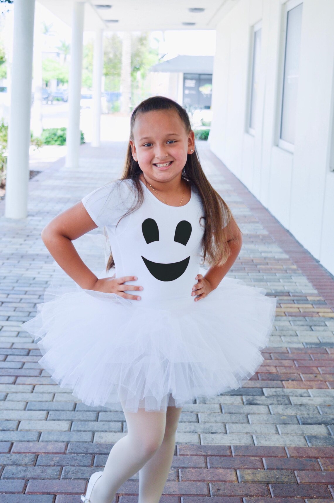 Ghost Tutu Leotard Bodysuit Baby Girls Halloween Costume Tulle White ...