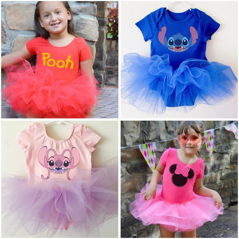 Custom Tutu Cartoon Leotard or Bodysuit Baby Girls Big Girls Tulle ...