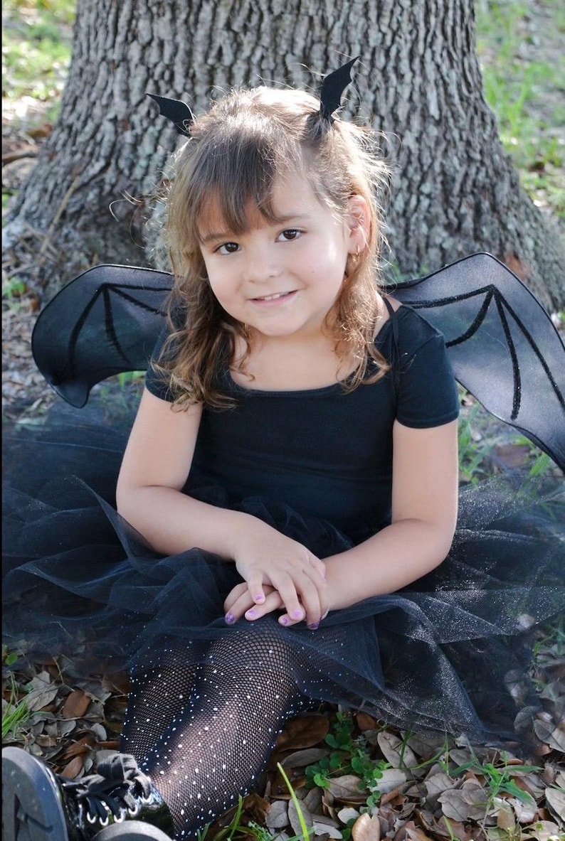 Bat Tutu Leotard Bodysuit Baby Girls Halloween Costume Tulle Black Bat ...