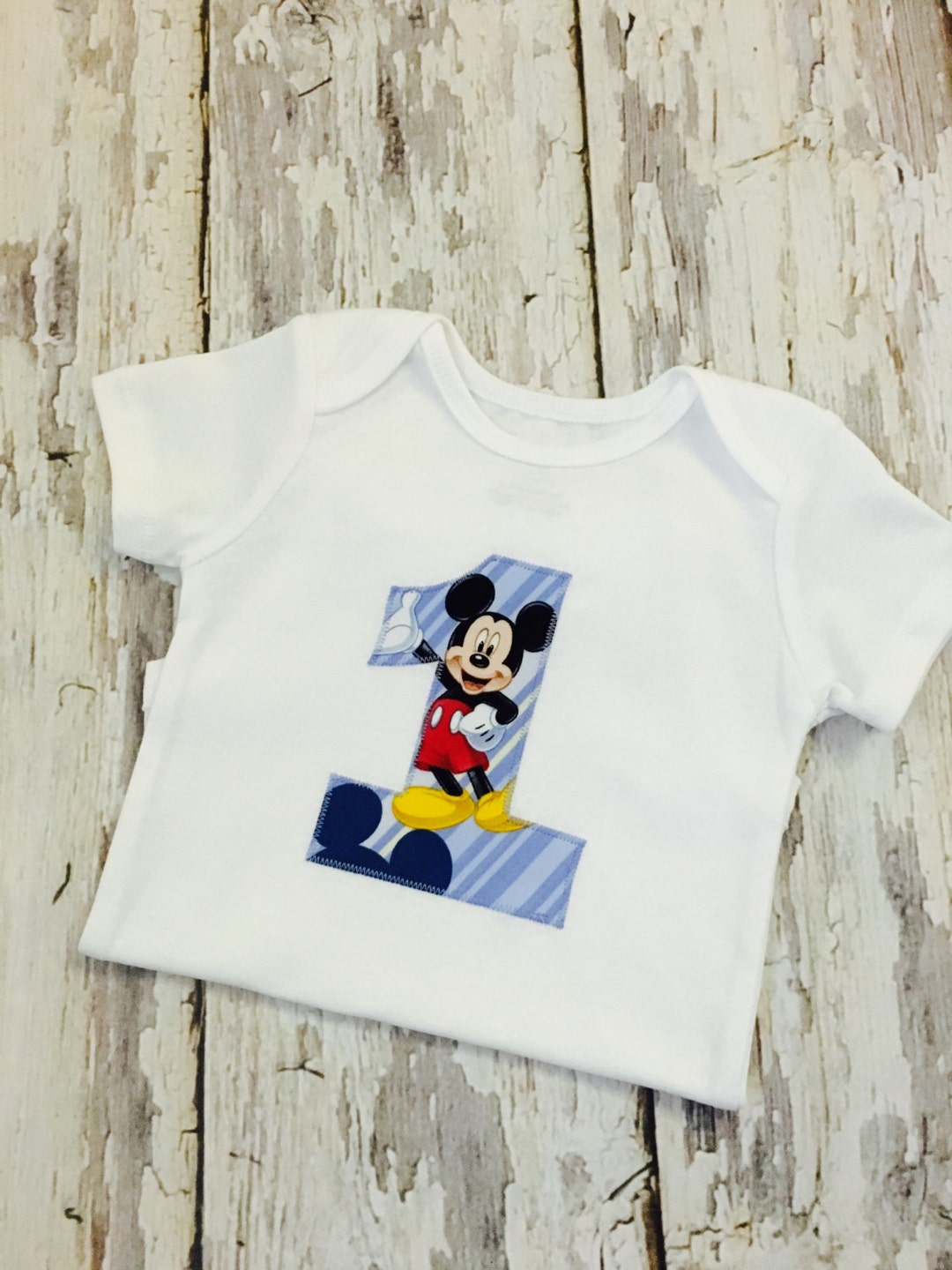 Baby's First Birthday Mickey Mouse Number One Top Bodysuit Boys - Etsy