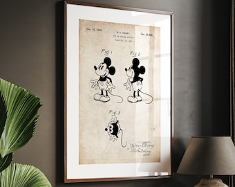 Mickey Mouse Poster, Mickey Mouse Print, Kids Room Wall Art, Nursery ...