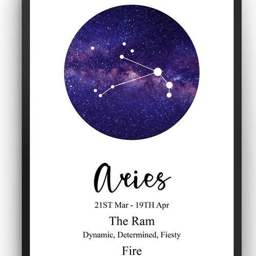 Aries Print Antique Vintage Astrological Sign Aries Zodiac - Etsy