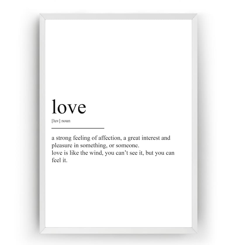 Love Definition Print - Etsy