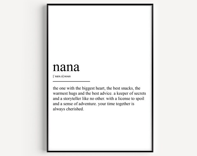 Grandma Definition - Nana Definition Sign - Mothers Day Gift - Grandma ...